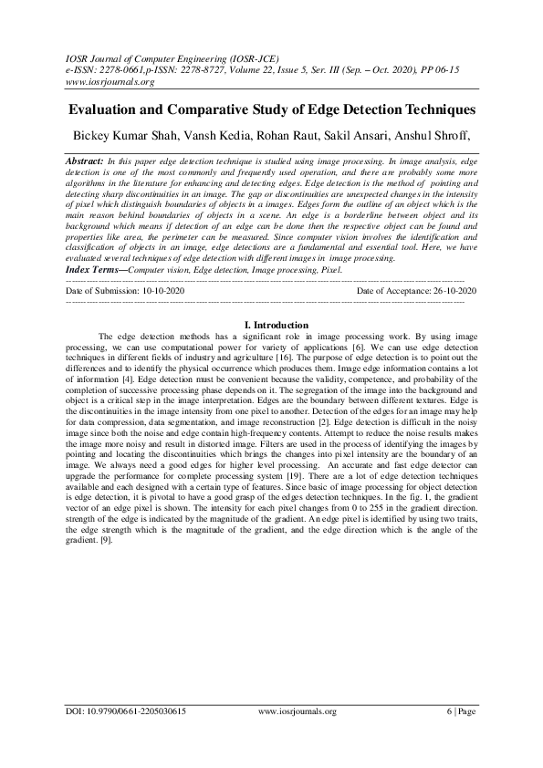 (PDF) Evaluation and Comparative Study of Edge Detection Techniques
