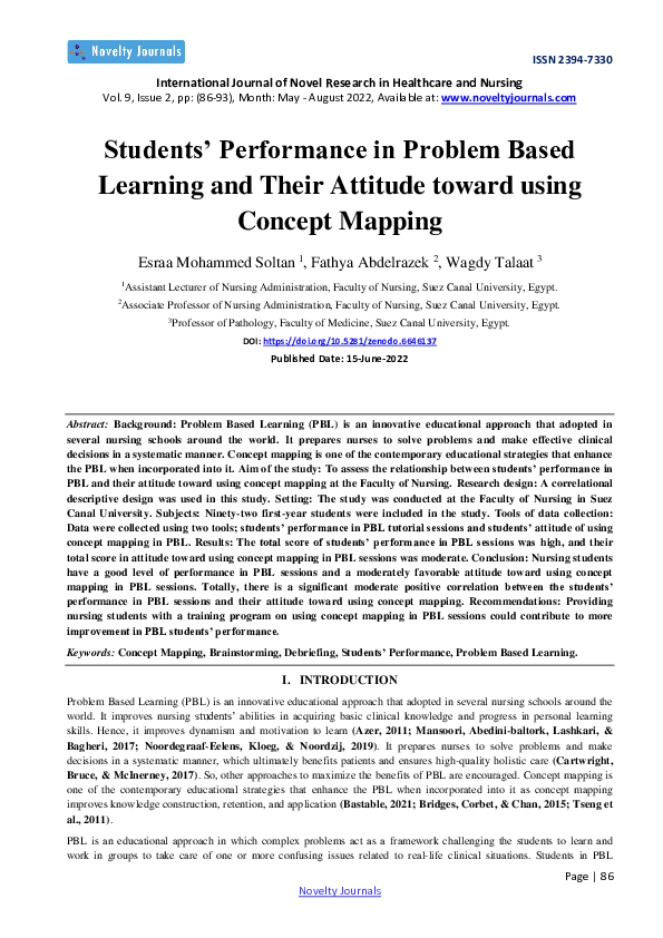 (PDF) Students' Performance in Problem Based Learning and Their ...