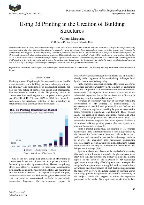 (PDF) Using 3d Printing in the Creation of Building Structures