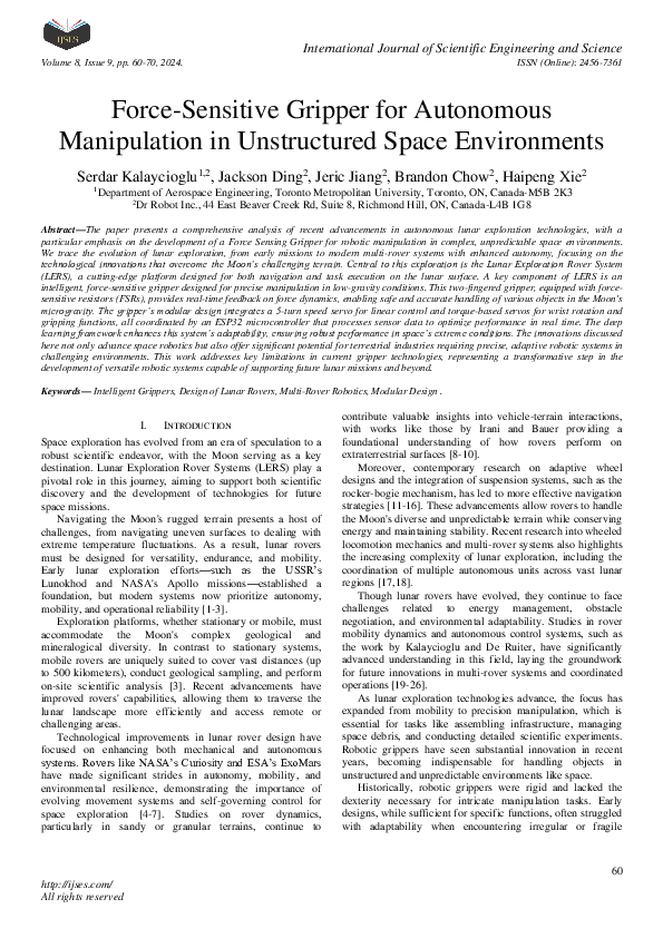 (PDF) Force-Sensitive Gripper for Autonomous Manipulation in Unstructured Space Environments