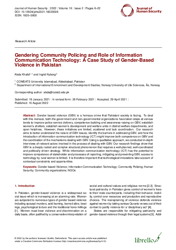 (PDF) Gendering Community Policing and Role of Information ...