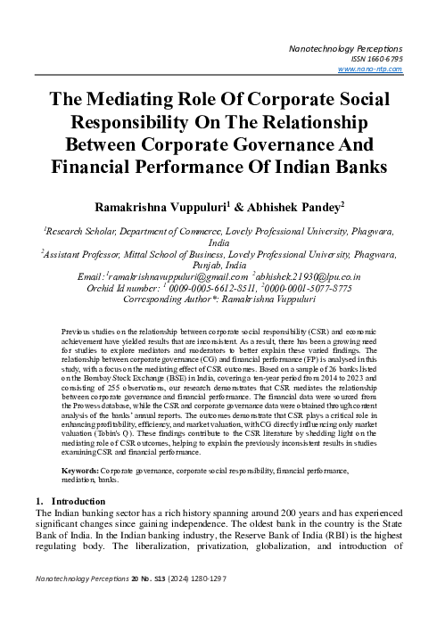 (PDF) The Mediating Role Of Corporate Social Responsibility On The Relationship Between ...