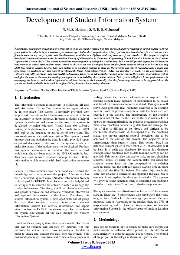 (PDF) Development of Student Information System