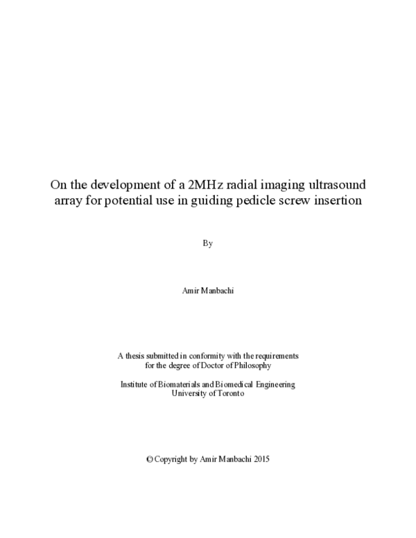 (PDF) On the Development of a 2MHz Radial Imaging Ultrasound Array for ...
