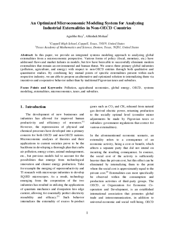 (PDF) An Optimized Microeconomic Modeling System for Analyzing ...