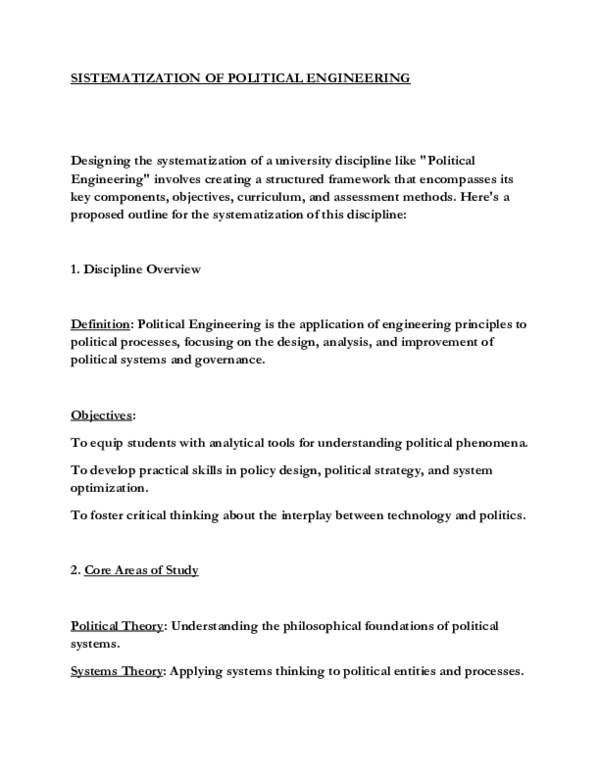 (PDF) POLITICAL ENGINEERING SISTEMATIZATION