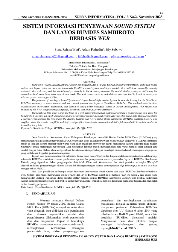 (PDF) Sistem Informasi Penyewaan Sound System dan Layos Badan Usaha ...