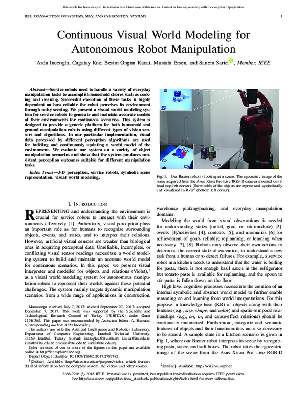 (PDF) Continuous Visual World Modeling for Autonomous Robot Manipulation | Arda İnceoglu ...