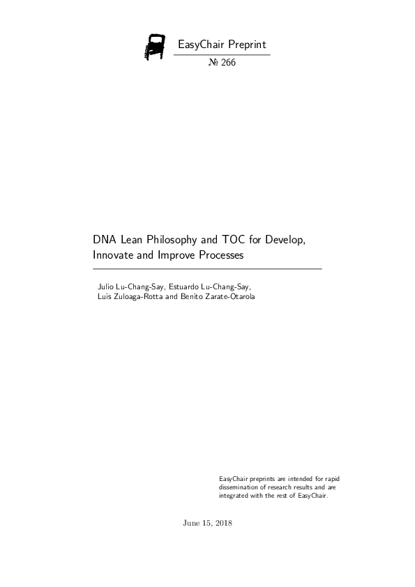 (PDF) DNA Lean Philosophy and TOC for Develop, Innovate and Improve ...