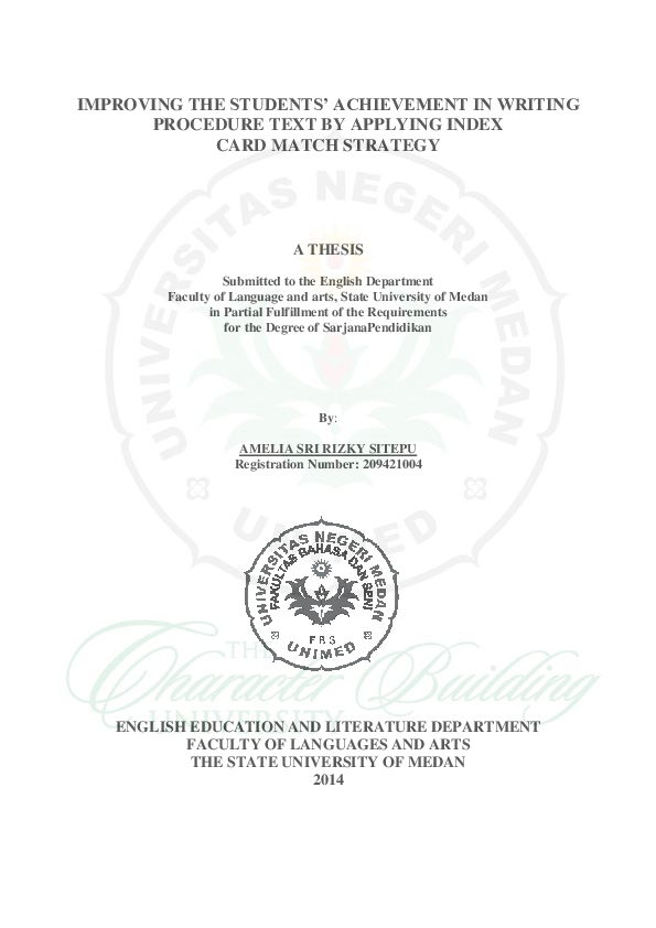 (PDF) Improving the Students Achievement in Writing Procedure Text by Applying Index Card Match ...