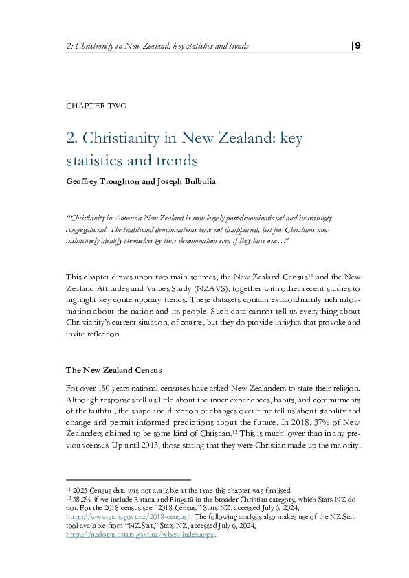 (PDF) Christianity in New Zealand: Key Statistics and Trends