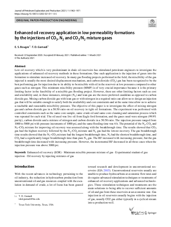 (PDF) Enhanced oil recovery application in low permeability formations ...