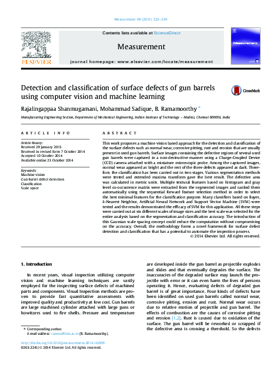 (PDF) Detection and classification of surface defects of gun barrels using computer vision and ...