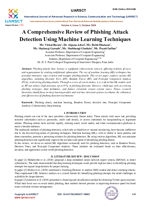 (PDF) A Comprehensive Review of Phishing Attack Detection Using Machine Learning Techniques