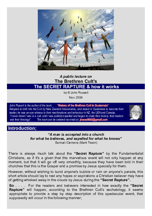 (PDF) The Brethren Cult and the Secret Rapture
