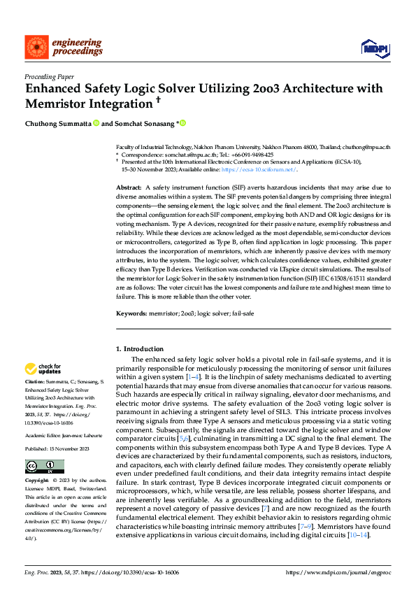 (PDF) Enhanced Safety Logic Solver Utilizing 2oo3 Architecture with ...