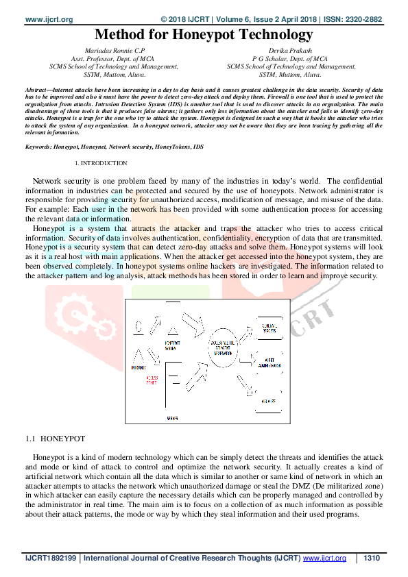 (PDF) Method for Honeypot Technology