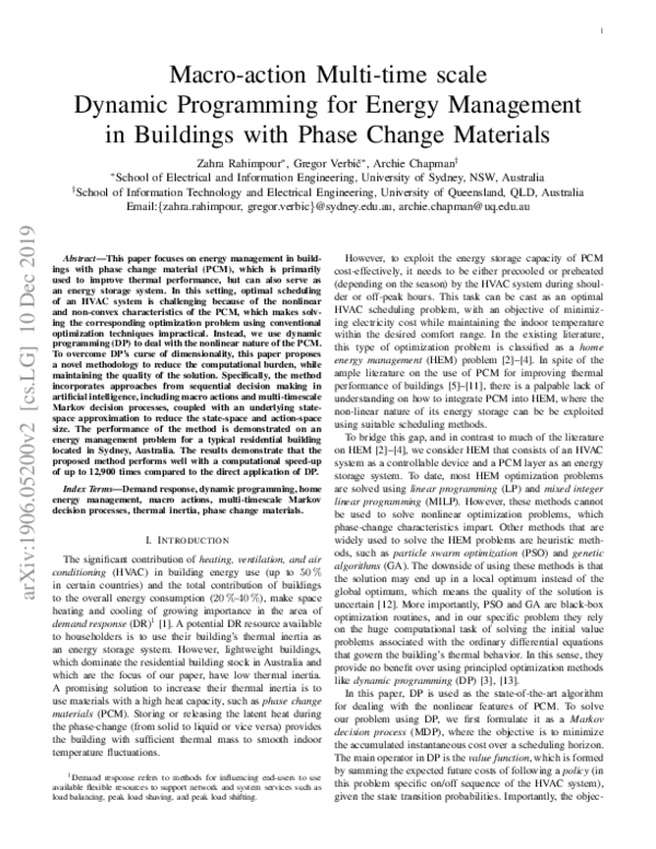 (PDF) Macro-action Multi-timescale Dynamic Programming for Energy ...