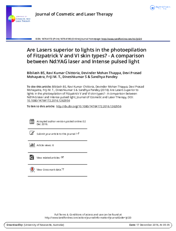 (PDF) Are Lasers superior to lights in the photoepilation of ...