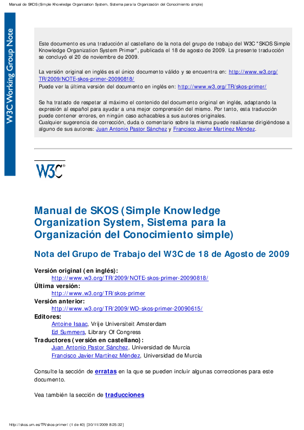(PDF) Manual de SKOS (simple knowledge organization system, sistema ...