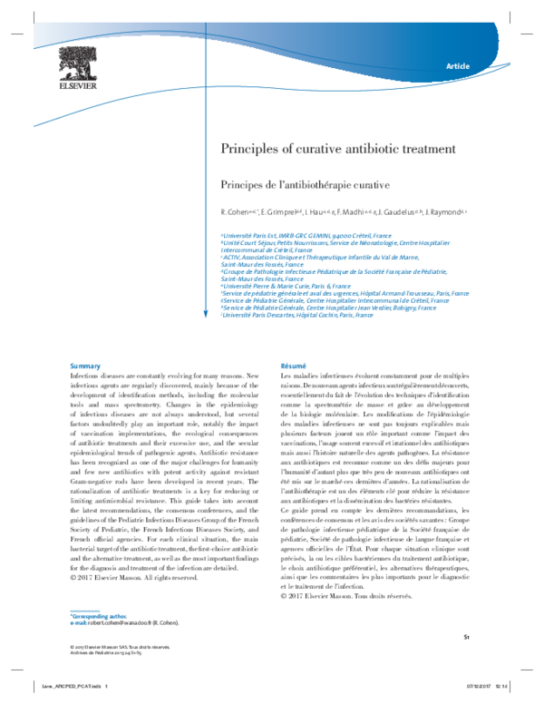 (PDF) Principles of curative antibiotic treatment