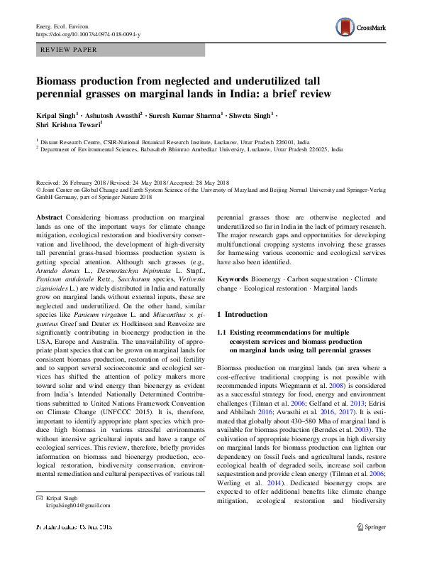 (PDF) Biomass production from neglected and underutilized tall ...