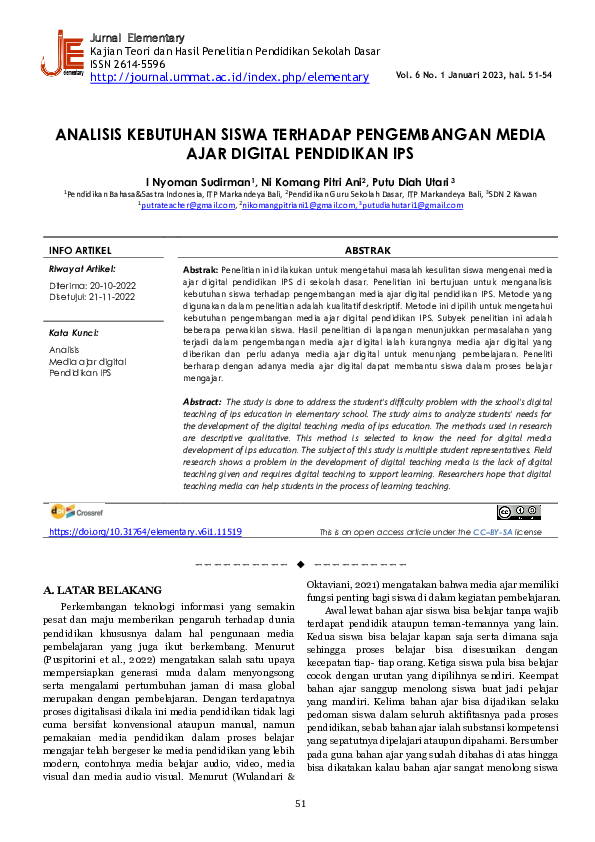 (PDF) Analisis Kebutuhan Siswa Terhadap Pengembangan Media Ajar Digital Pendidikan Ips