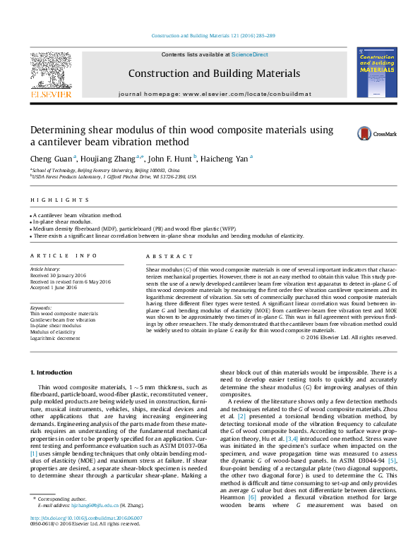 (PDF) Determining shear modulus of thin wood composite materials using ...