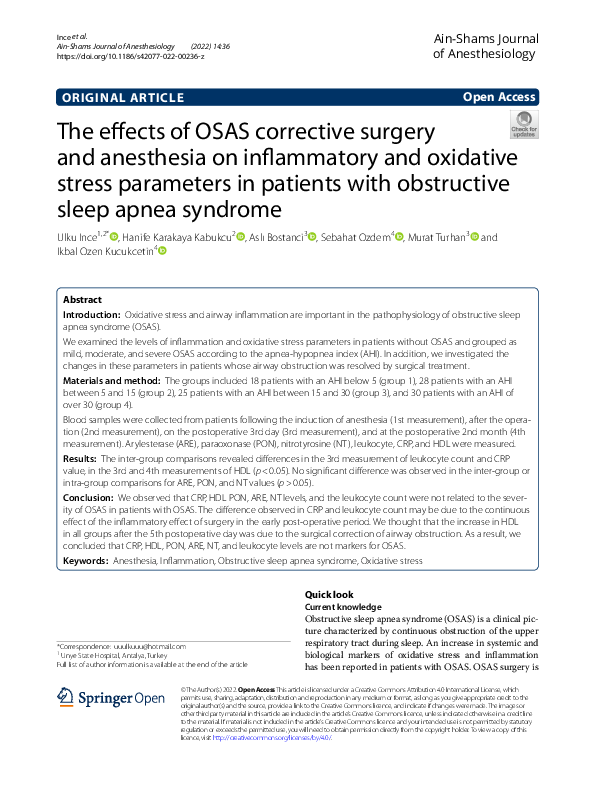 (PDF) The effects of OSAS corrective surgery and anesthesia on ...