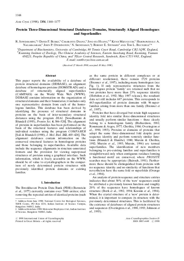 (PDF) Protein Three-Dimensional Structural Databases: Domains ...