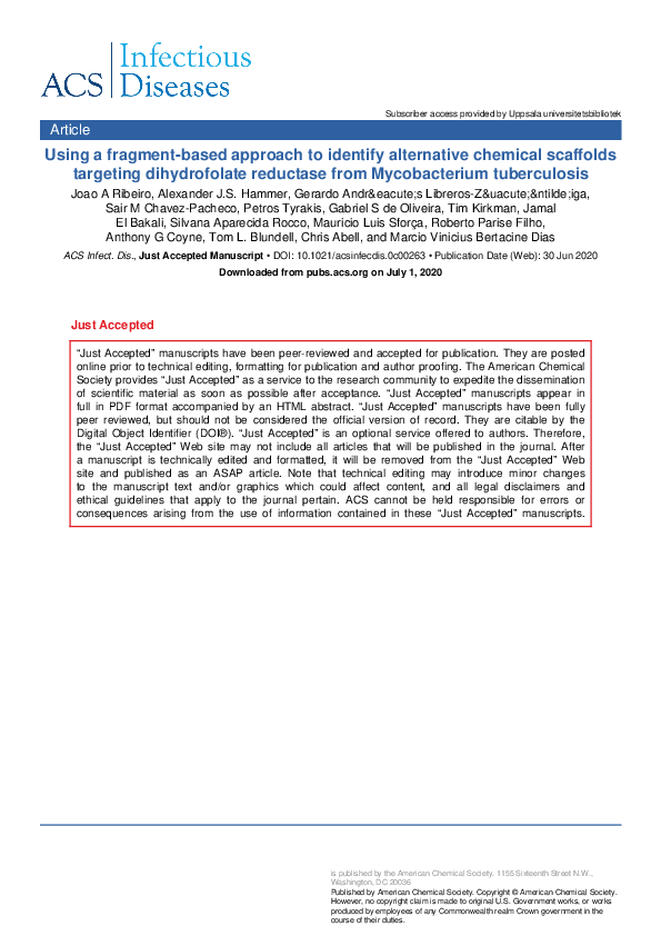 Pdf Using A Fragment Based Approach To Identify Alternative Chemical Scaffolds Targeting