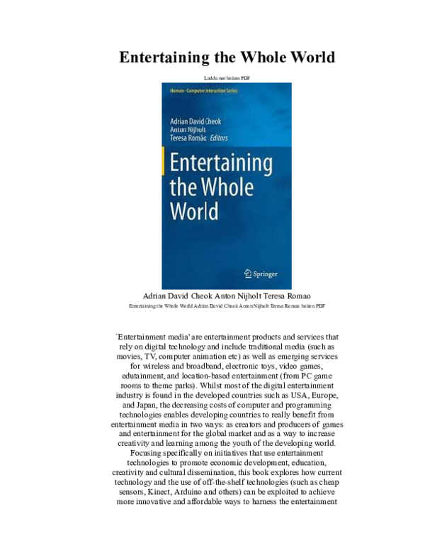 (PDF) Entertaining the Whole World