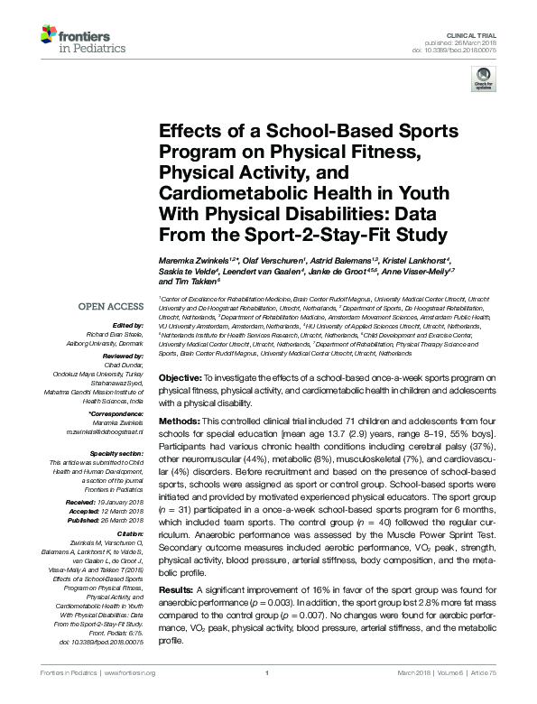 (PDF) Effects of a School-Based Sports Program on Physical Fitness ...