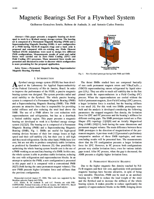(PDF) Magnetic Bearing Sets for a Flywheel System