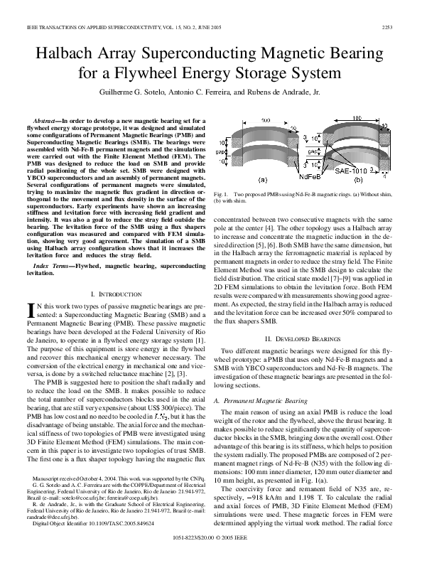 (PDF) Halbach Array Superconducting Magnetic Bearing for a Flywheel Energy Storage System