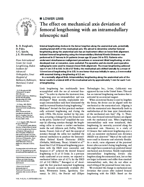 (PDF) The effect on mechanical axis deviation of femoral lengthening with an intramedullary ...