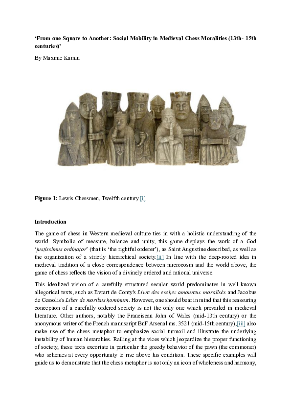 (PDF) ‘From one Square to Another: Social Mobility in Medieval Chess ...