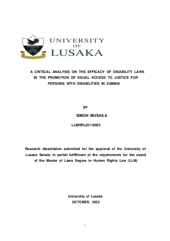 (PDF) A CRITICAL ANALYSIS ON THE EFFICACY OF DISABILITY LAWS IN THE PROMOTION OF EQUAL ACCESS TO ...