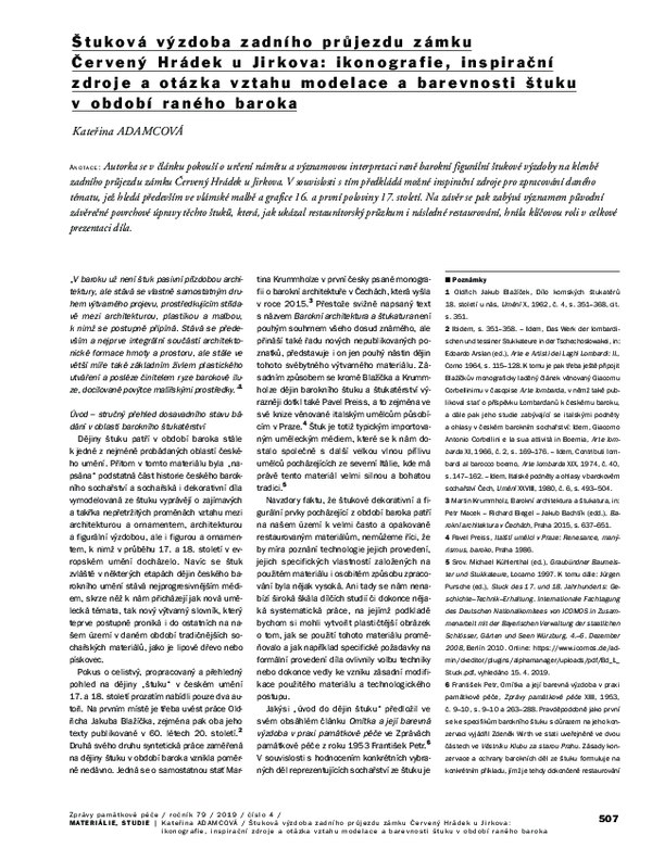 (PDF) Stucco decoration of the rear passage of the Červený Hrádek ...