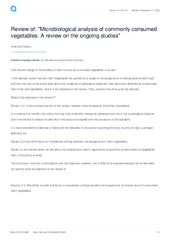 (PDF) Review of: "Microbiological analysis of commonly consumed vegetables: A review on the ...