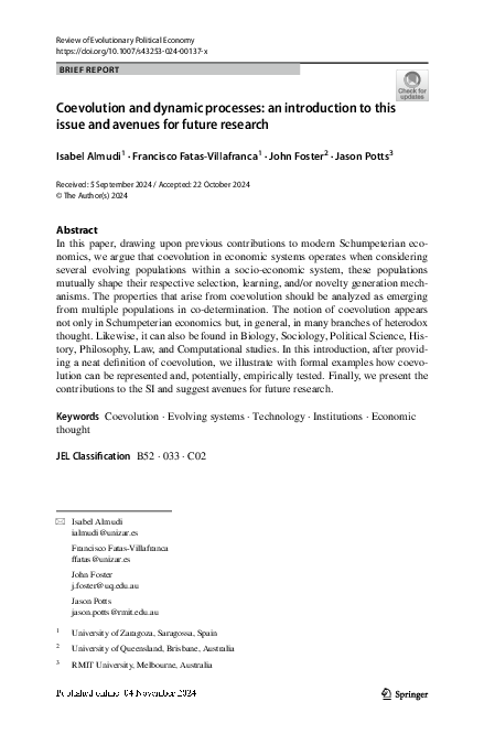 (PDF) Coevolution and Dynamic Processes