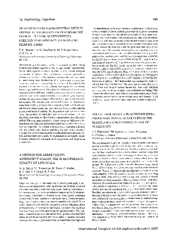(PDF) A method for abbreviating assessment scales: The schizophrenia ...