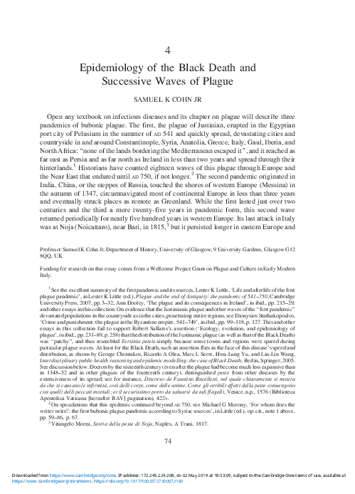 (PDF) 4 Epidemiology of the Black Death and Successive Waves of Plague