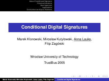 (PDF) Conditional Digital Signatures