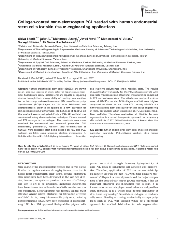 (PDF) Collagen‐coated nano‐electrospun PCL seeded with human ...