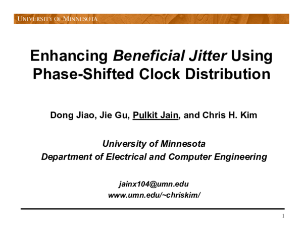 (PDF) Enhancing beneficial jitter using phase-shifted clock distribution