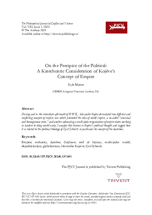 (PDF) On the Precipice of the Political: A Katechontic Consideration of ...