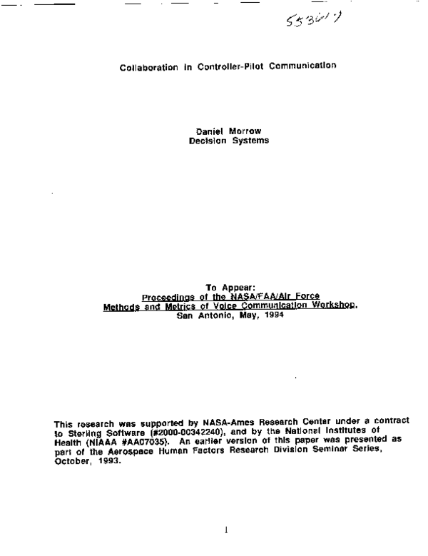 (PDF) Collaboration in Controller-Pilot Communication