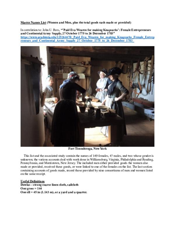 (PDF) Master Names List (Women and Men, plus the total goods each made ...