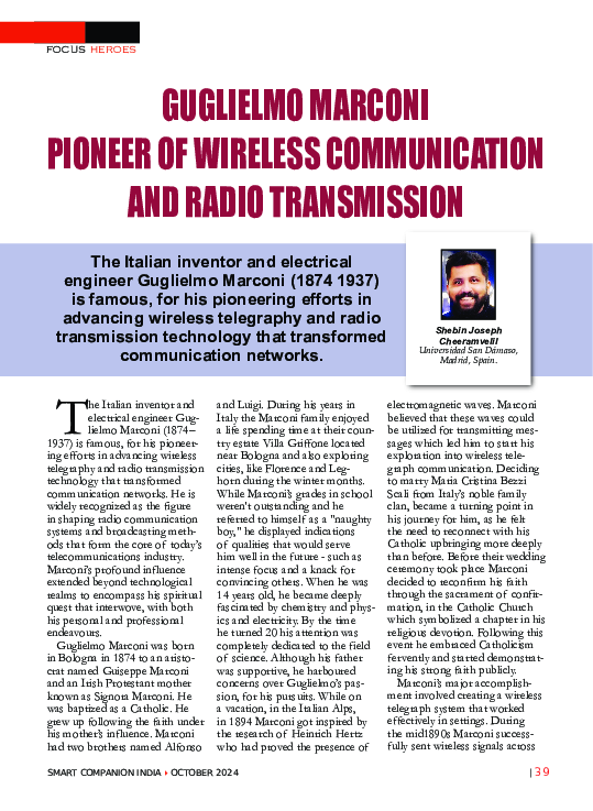 (PDF) Guglielmo Marconi - Pioneer of Wireless Communication and Radio ...